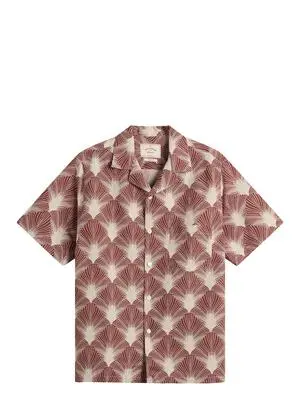 Portuguese Flannel Feathers Vacation Shirt - Deep Red