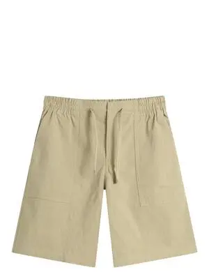 Drole De Monsieur Cotton Elasticated Waist Shorts - Kaki