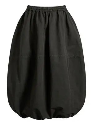 You Must Create Paneled Cotton-linen Blend Parachute Skirt - Dark Green
