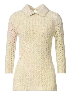 Fabiana Filippi Openwork Construction Sweater With Polo Collar - Neutrals