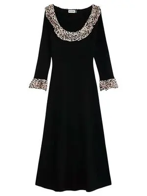Rixo Mika Ruffled Midi Dress - Black
