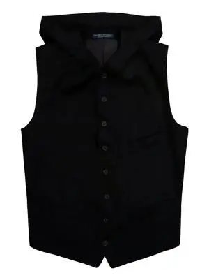 Yohji Yamamoto Hooded Button Waistcoat - Black