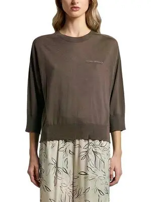 Peserico Wool Yarn Knit Sweater - Brown