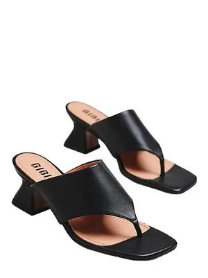 BIBI LOU Zia Heeled Thong Sandals Black