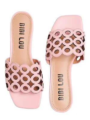 BIBI LOU Cutout Slide Sandals - Pink