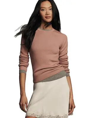 Maeve Cashmere Crew-neck Pullover Sweater - Coral