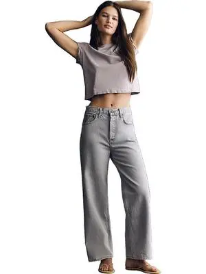 AGOLDE Ren High-Rise Crop Wide-Leg Jeans Aura