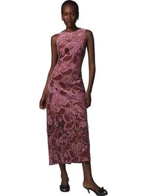 Endless Rose Sleeveless Lace Midi Dress - Pink