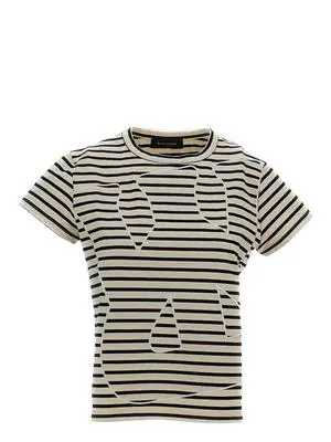 WALES BONNER Short Sleeve Striped T-shirt - White