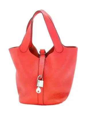 Hermès Hermès Picotin Lock Clemence PM Bucket Bag Red