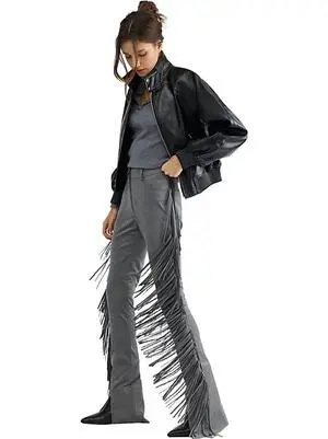 NORMA KAMALI Fringe Spat Pants