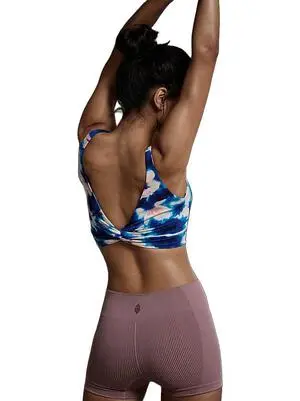 Free People Never Better Printed Reversible Twist Crop - Watercolor Flowers