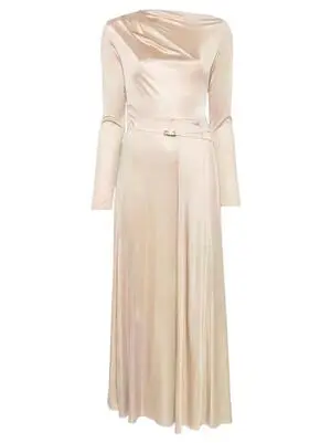 Fabiana Filippi Draped Belted Midi Dress - Neutrals