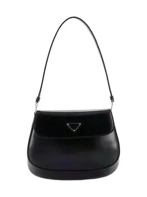 Prada Cleo Flap Shoulder Bag Spazzolato Leather Small - Black