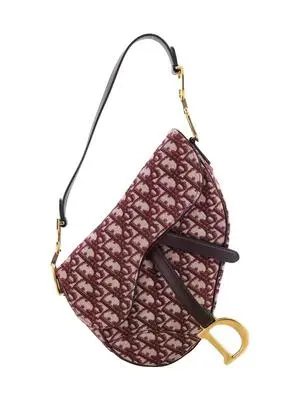 Dior Saddle Handbag Oblique Canvas Medium Shoulder Bag - Red
