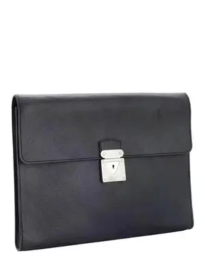 LOUIS VUITTON Porte-documents Minuto Portfolio Taiga Leather Clutch - Black