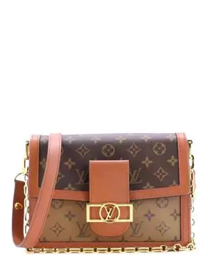 LOUIS VUITTON Dauphine Reverse Monogram Canvas Mm Shoulder Bag - Brown