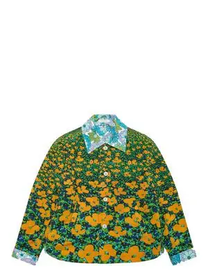 CRAIG GREEN Floral-print Shirt Jacket - Orange