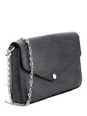 LOUIS VUITTON Felicie Pochette Epi Leather Crossbody Bag Black