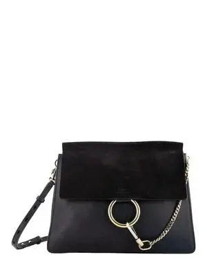 Chloé Faye Leather Medium Shoulder Bag - Black
