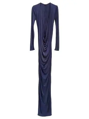 ATLEIN V-Neck Draped Maxi Dress