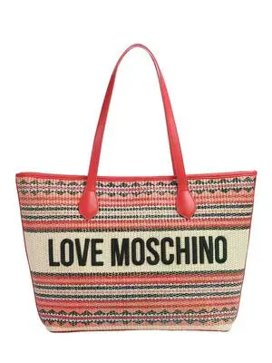 Moschino Striped Logo-detail Tote Bag - Red