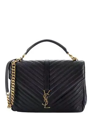 Saint Laurent Classic Monogram College Large Shoulder Bag - Black