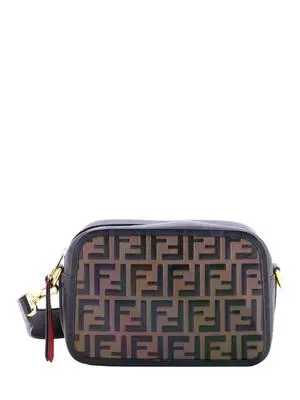 Fendi Zucca Embossed Leather Camera Bag - Black