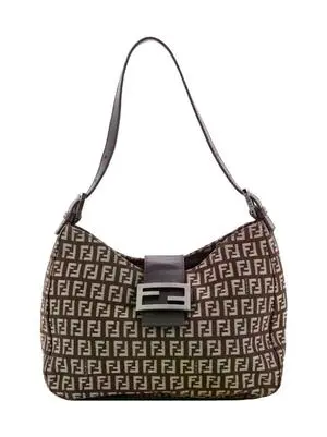 Fendi Zucchino Canvas Medium Shoulder Bag - Brown