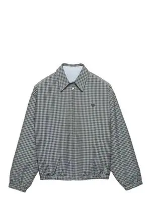 Prada Checked Poplin Blouson Jacket - Grey
