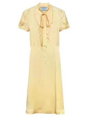 Prada Satin Crepe Dress - Yellow