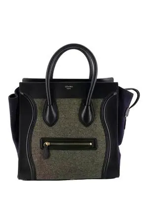 Celine Tricolor Felt Mini Luggage Satchel - Black