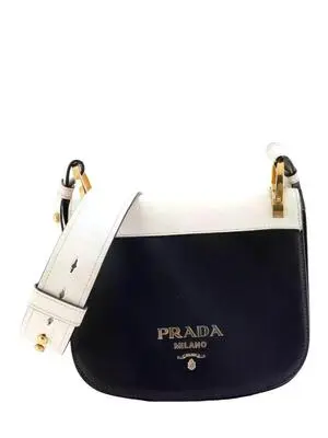 Prada Pionniere Saddle City Calfskin Small Crossbody Bag - Black