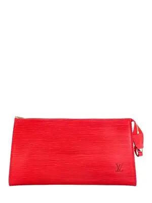 LOUIS VUITTON Pochette Accessoires Epi Leather Clutch Bag - Red