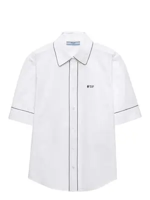 Prada Short-sleeved Poplin Shirt - White