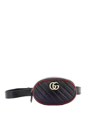 Gucci Gg Marmont Diagonal Quilted Leather Belt Bag - Black