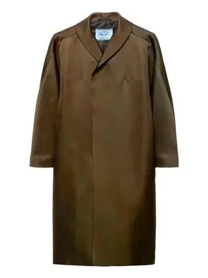 Prada Single-breasted Double Satin Coat - Brown