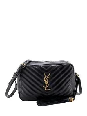 Saint Laurent Lou Camera Bag Matelasse Chevron Leather Small - Black