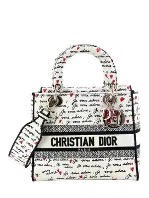 Dior Lady D-lite Embroidered Canvas Satchel - Multicolour
