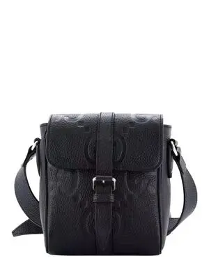 Gucci Jumbo Gg Embossed Leather Small Crossbody Bag - Black