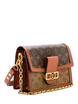 LOUIS VUITTON Dauphine Reverse Monogram Canvas Mm Shoulder Bag - Brown