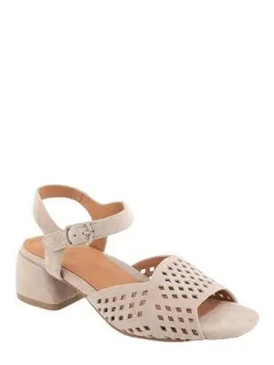 Gentle Souls Oaks Ankle Strap Sandal - Light Mushroom Suede