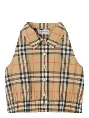 Burberry Check Cotton Shirt - Sand Beige