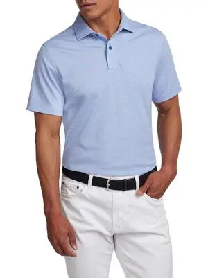 David Donahue Connery Cotton Polo - Tidal Blue
