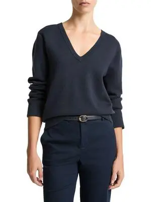 Vince Double Face V-neck Sweater - Eclipse