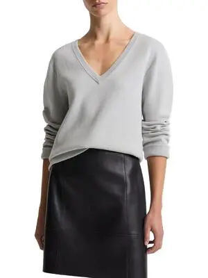 Vince Double Face V-neck Sweater - Pale Tide