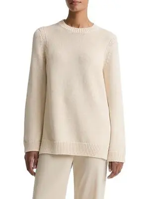 Vince Cotton-blend Tunic Sweater - Bone