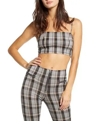 TIGER MIST Plaid Crop Top - Neutral Check