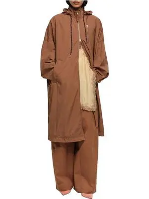 Bimba Y Lola Long Fluid Trench Coat With Hood - Light Brown