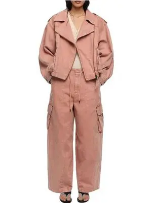 Bimba Y Lola Denim Double-breasted Jacket - Peach